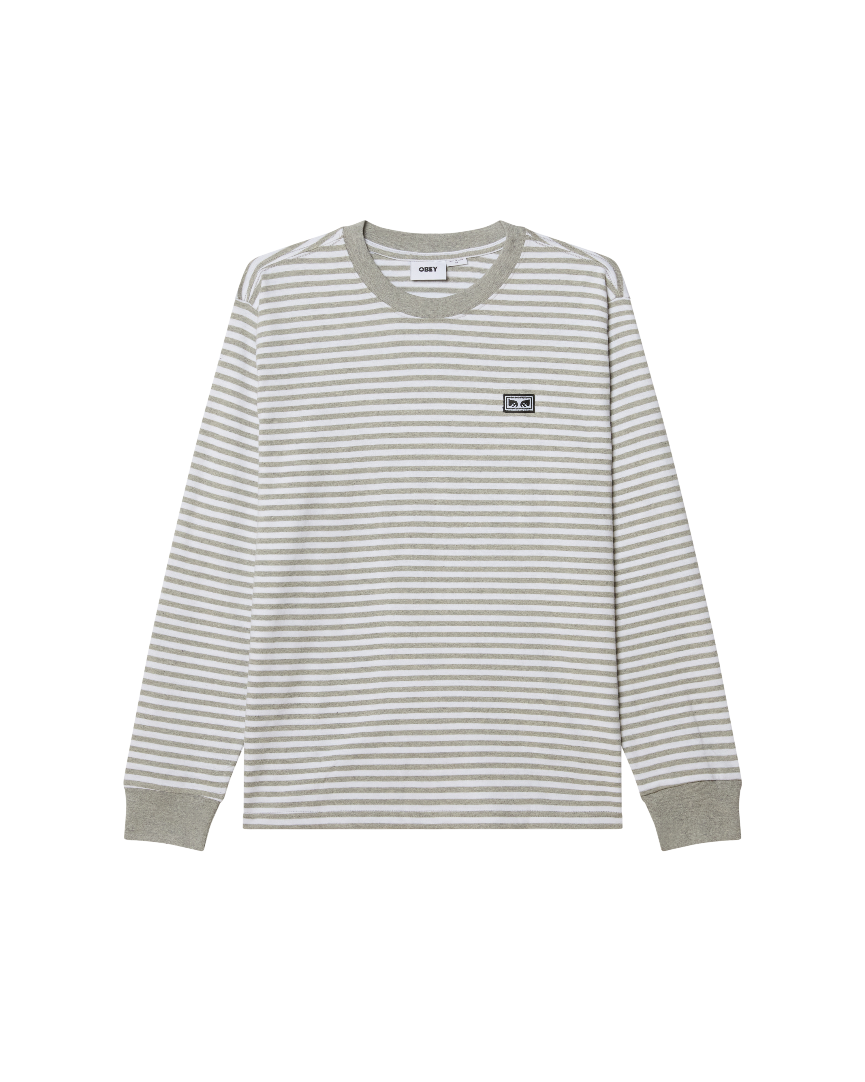 ESTABLISHED WORKS EYES STRIPE TEE LS - HEATHER GREY MULTI – OBEY ...