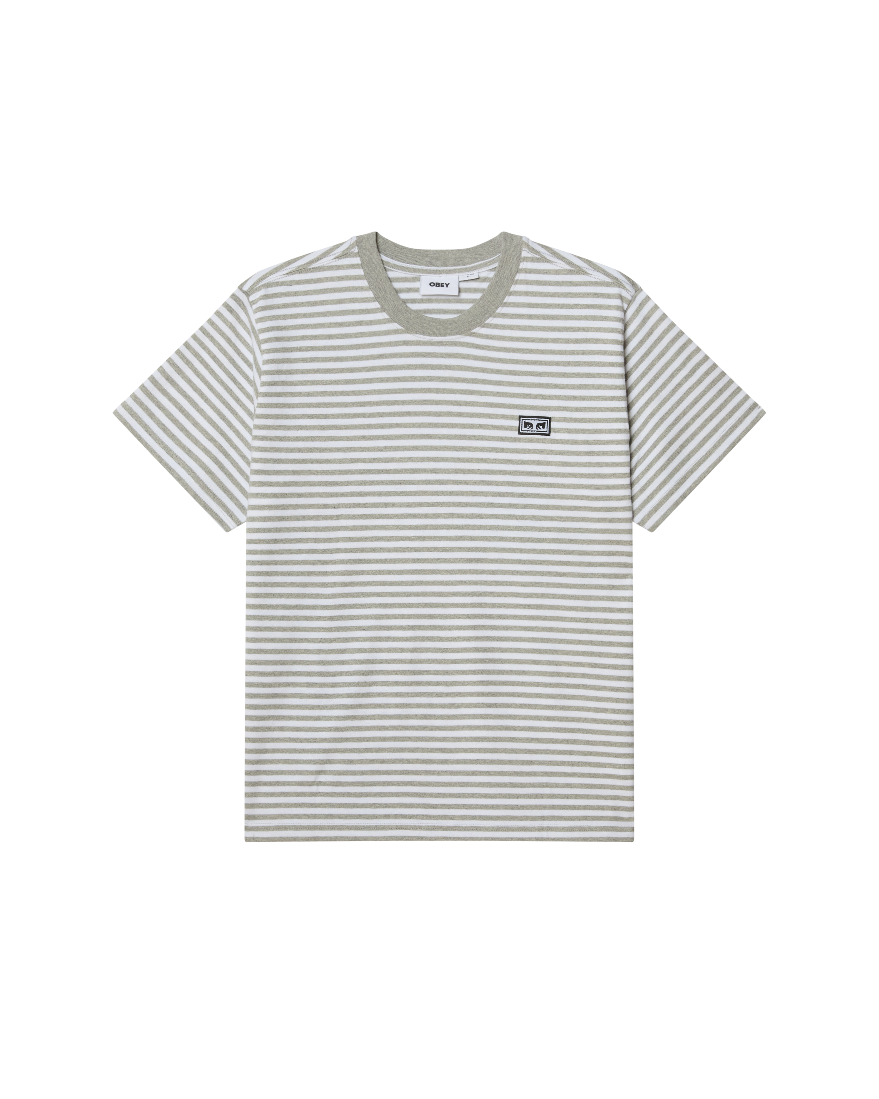 ESTABLISHED WORKS EYES STRIPE TEE SS - HEATHER GREY MULTI – OBEY ...